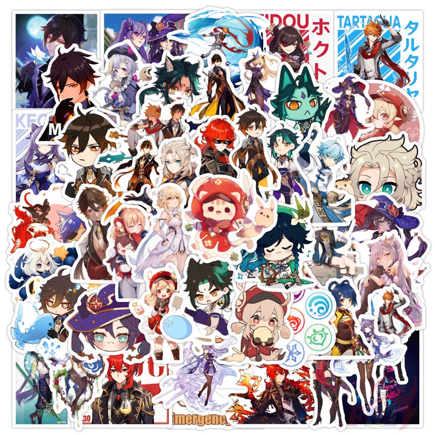 Genshin Impact - Series 06 Cartoon Games Stickers 50Pcs/Set DIY Fashion ...