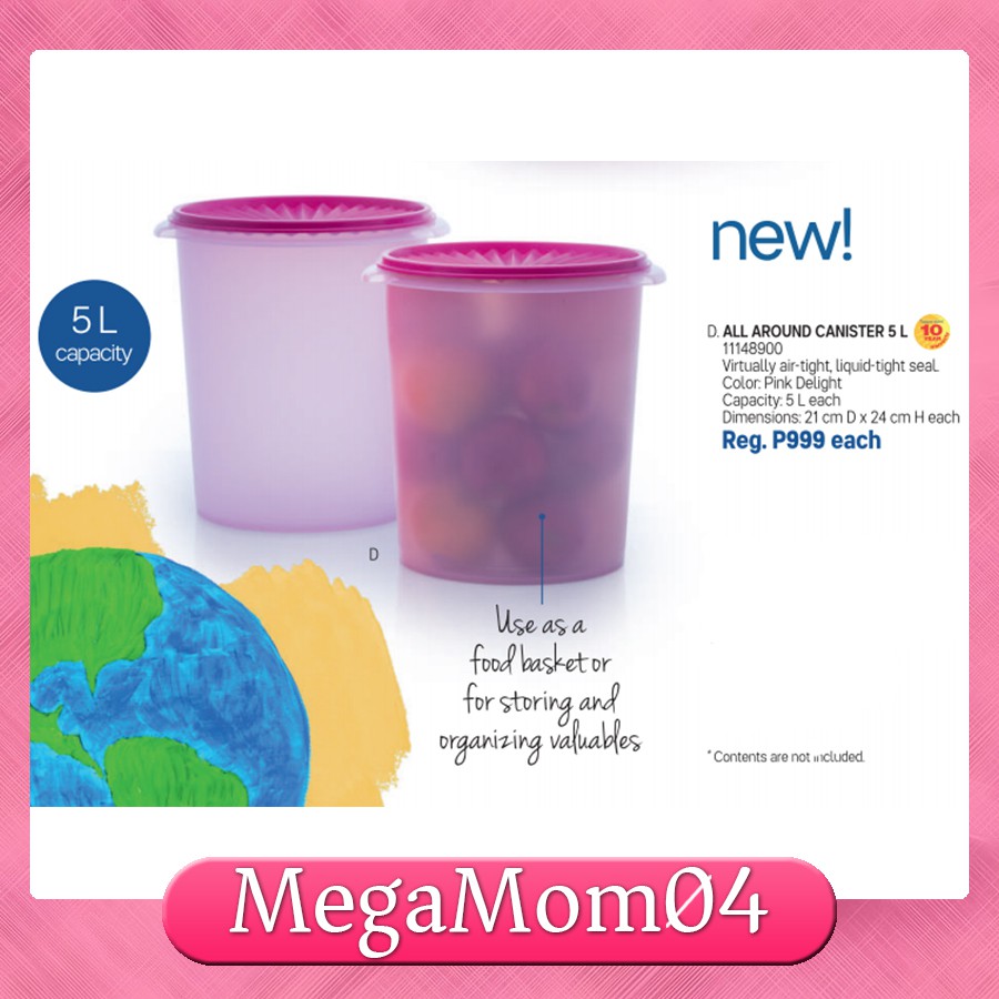 Around Canister 5L FOOD STORAGE Big container kitchenware air tight ...