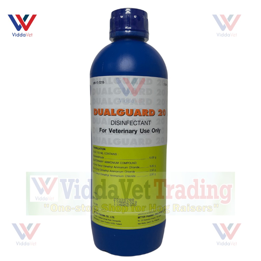 1 Liter DUALGUARD Disinfectant for animal housings instruments floors ...