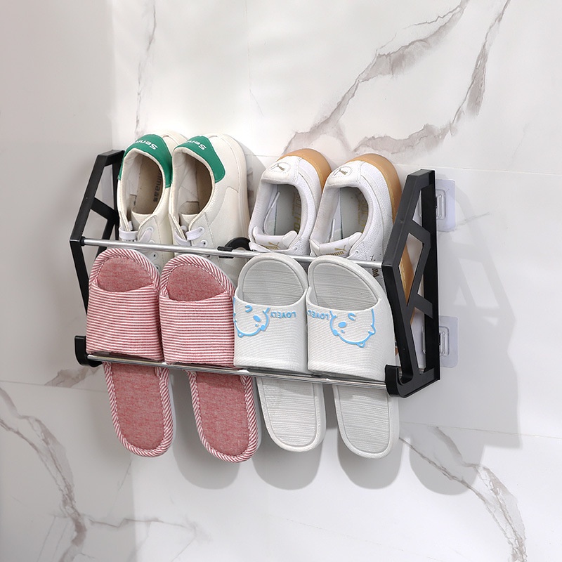Shoe Rack Multi-layer Wall Mounted Slipper Organizer Bathroom Home ...