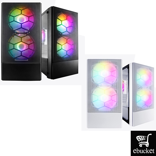 1ST PLAYER FIREROSE X4-M M-ATX GAMING PC CASE (BLACK / WHITE) | Shopee ...