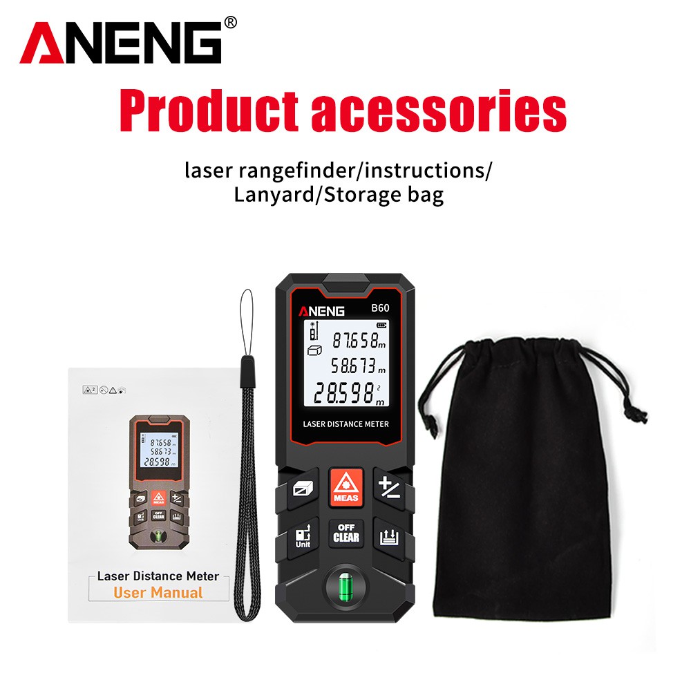 Aneng B40/60/80/100 Laser Distance Meter Digital Rangefinder Area ...