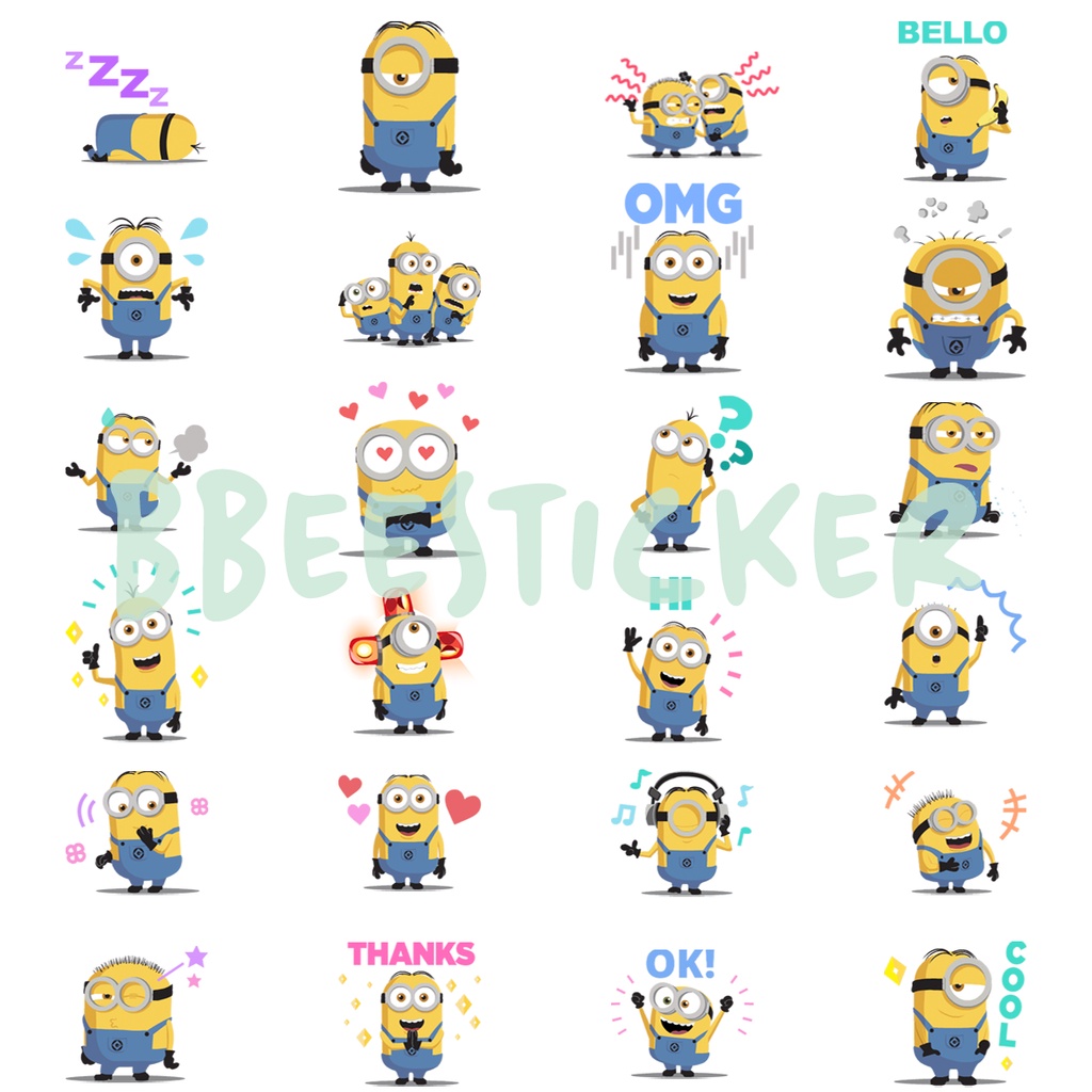 (Sticker) Set Of 20 Minions Stickers | Shopee Philippines