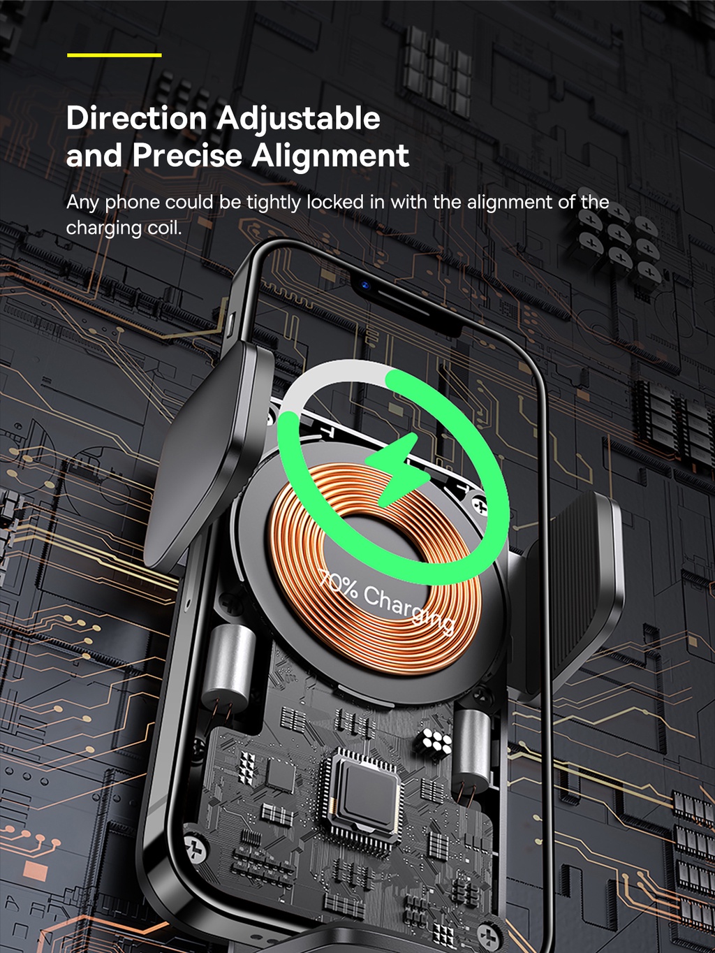 Baseus Wisdom Auto Alignment Car Mount Wireless Charger | Shopee ...