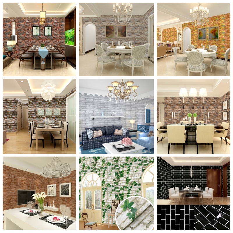 BHW Wallpaper Self Adhesive Stone/Bricks Design PVC Waterproof Wall ...