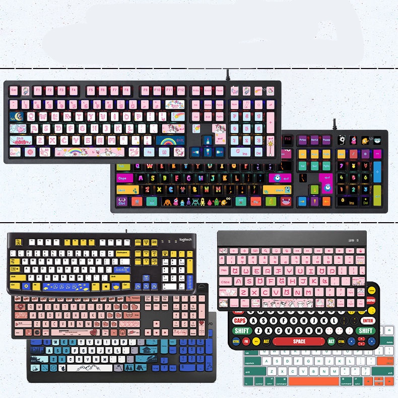 Desktop Computer Keyboard Stickers Cartoon Keyboard Stickers Animation ...