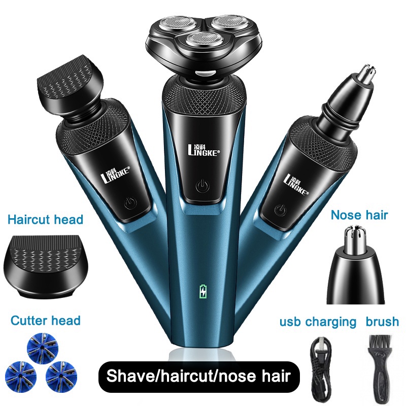 Shaver for Men 3 in 1 Electric Shaver Rechargeable Professional Razor ...