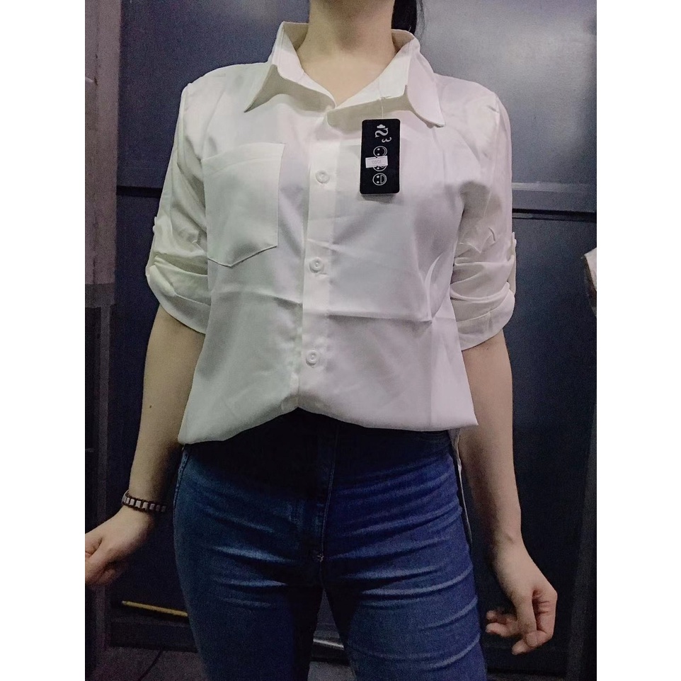 Womens 34 Blouse Ol Formal Blouse Polo Blouse For Office Free Size 3659 Shopee Philippines