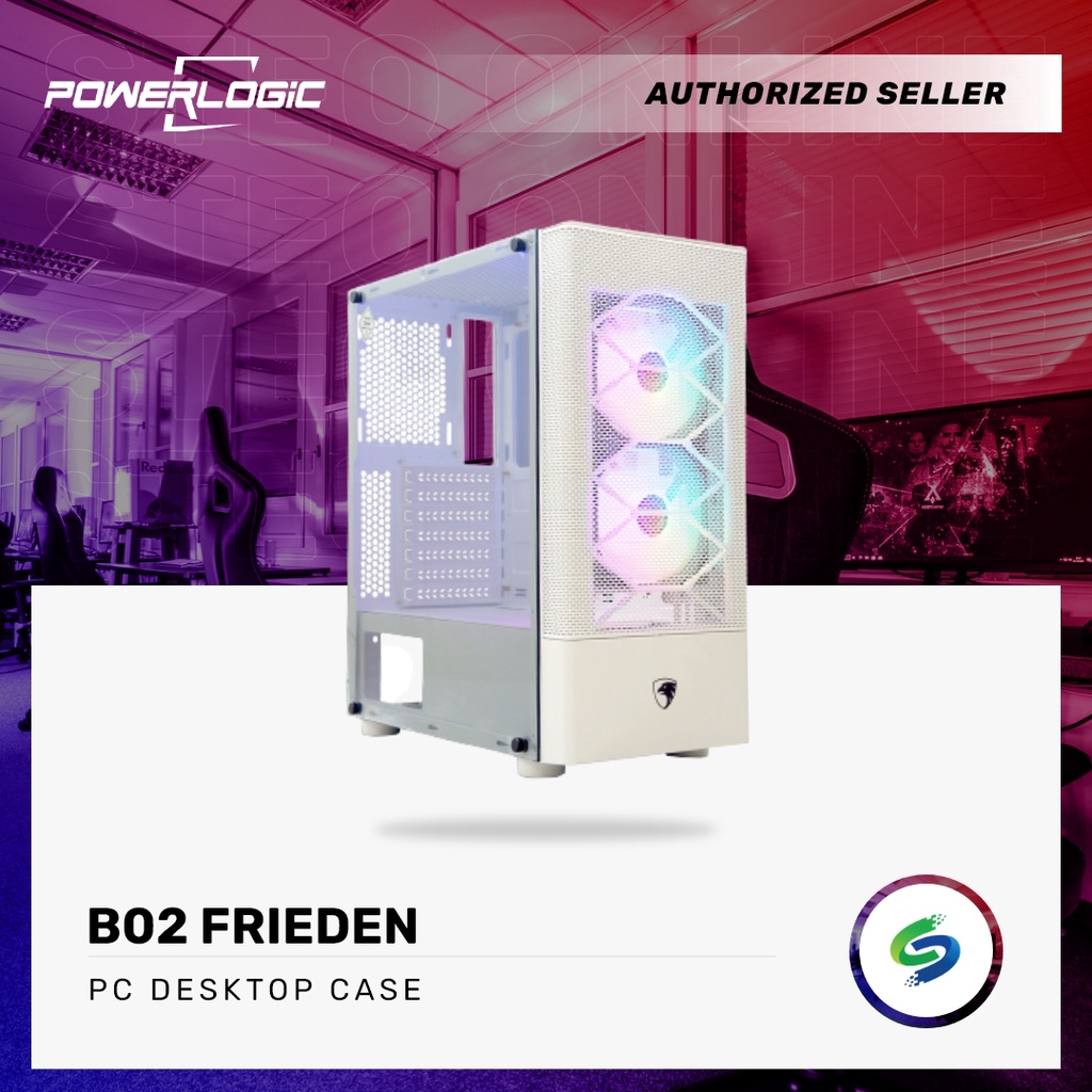 STEQ Powerlogic B02 Frieden Tempered Glass Gaming Series Pc Case White ...