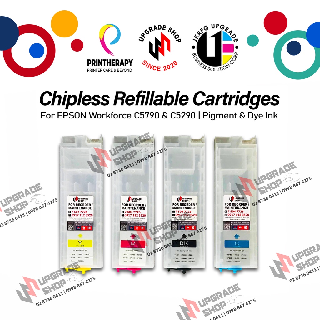 Chipless Refillable Ink Cartridge for Epson WF-C5790, WF-C5290, WF ...
