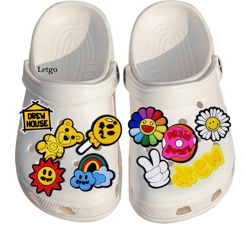 13pcs Cute Drew jbt Set Flower Rainbow Jibitz Charms Pins Drew House ...