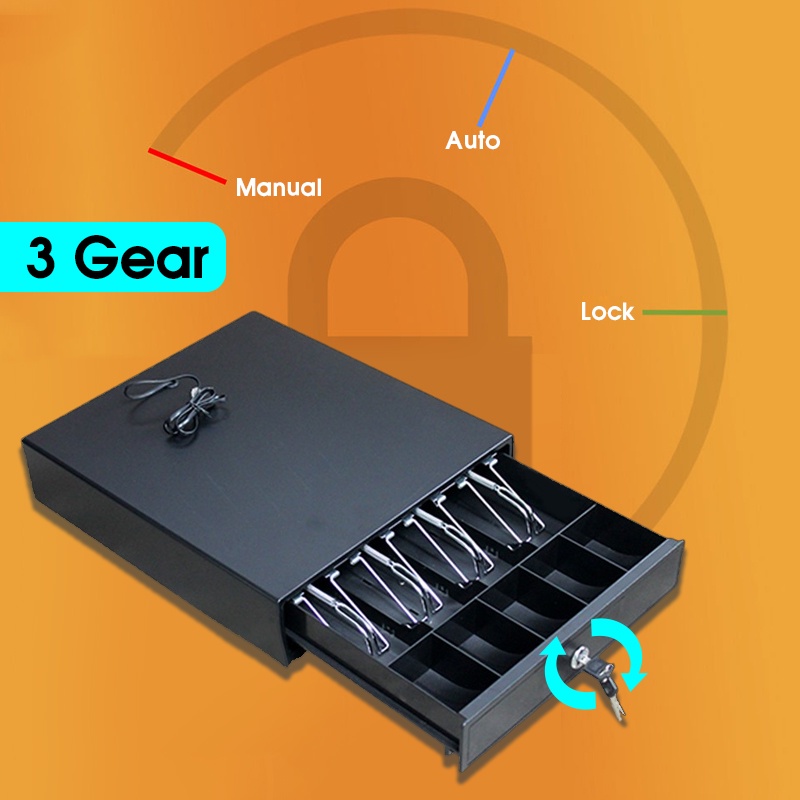 Drawer Cash Box Cashier Box Supermarket Bills 5 Grids 3 Gears Money ...