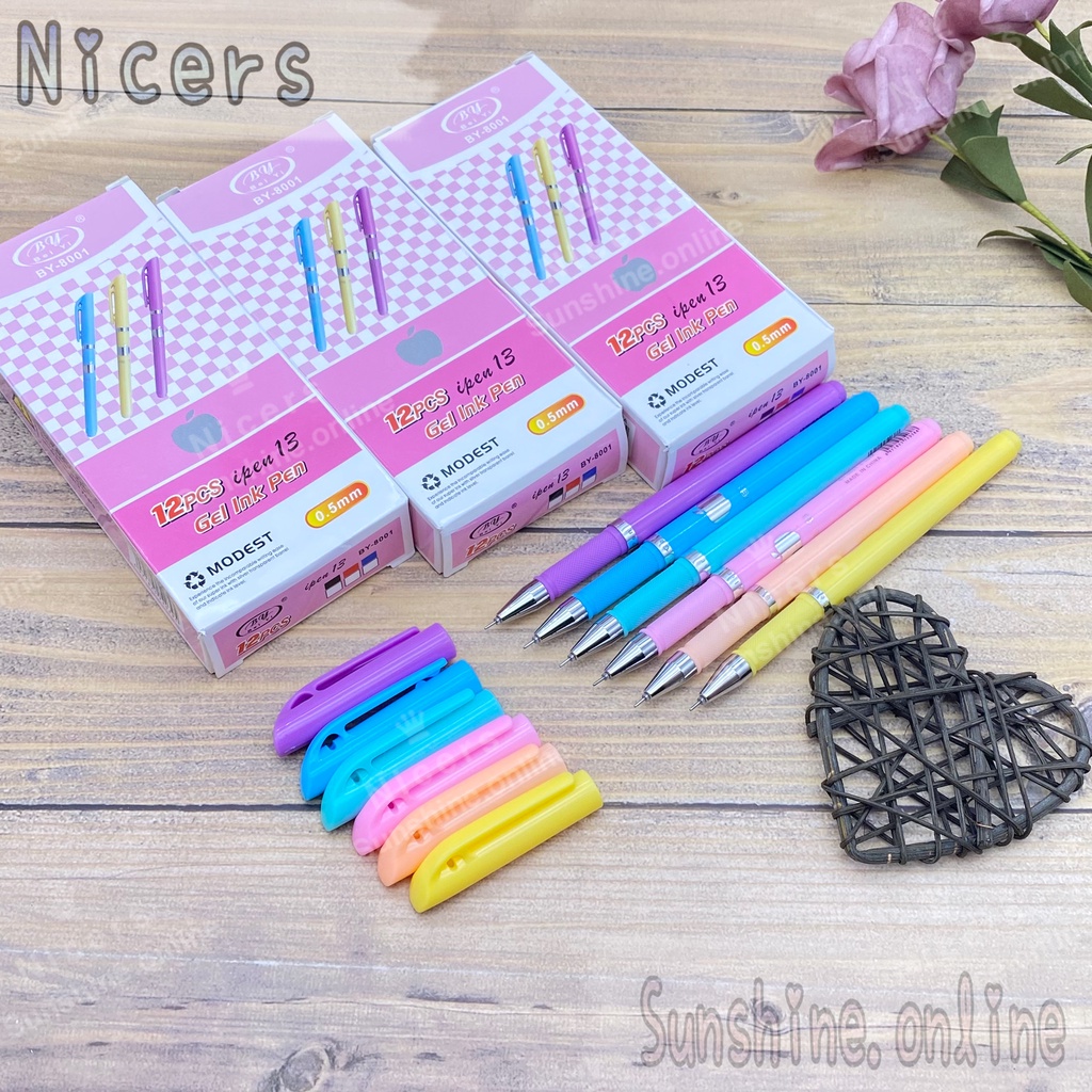 12pcs BY-8001 ipen 13 gel pen sign pen 0.5mM | Shopee Philippines