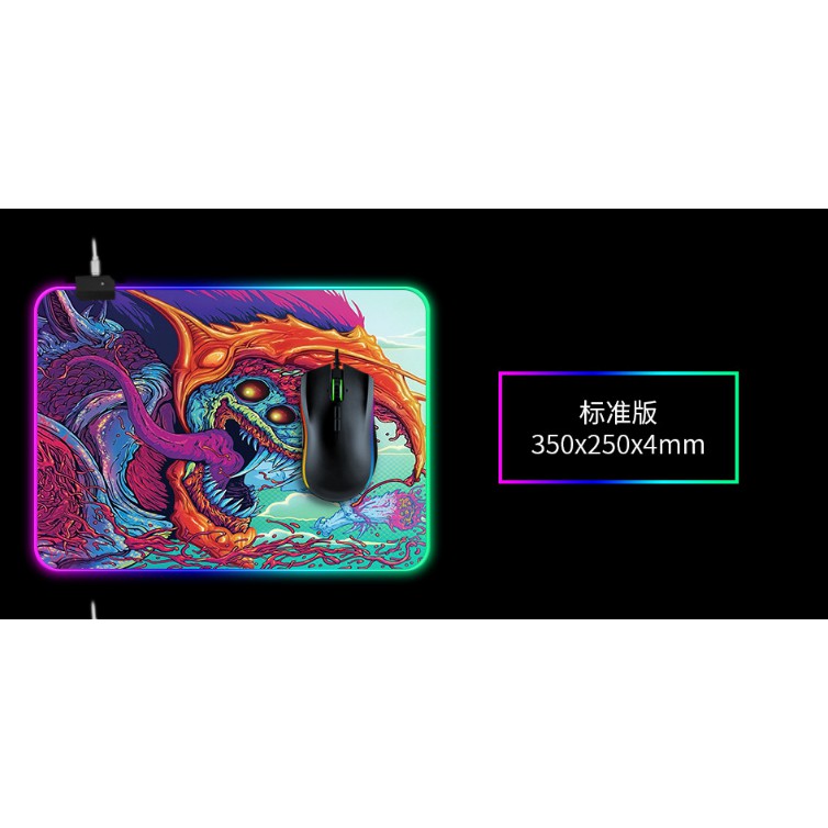 800x300 Big Large LED RGB Lighting Gaming Mousepad XL Gamer Mat Grande ...