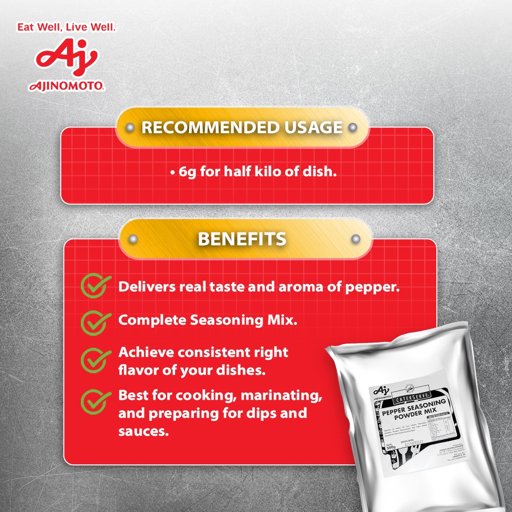 AJINOMOTO CaterServe® Flavor All Pepper Seasoning Powder Mix 500g ...