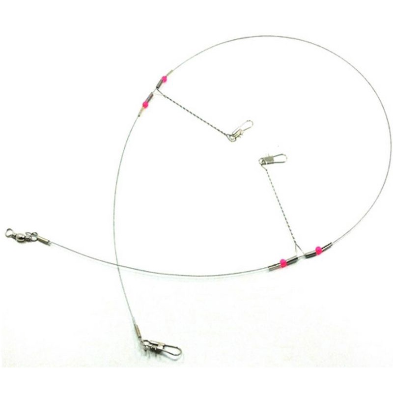 Fishing - Steel Wire Leader 3-Way Tackle w/ Swivel Beads & Barrel ...