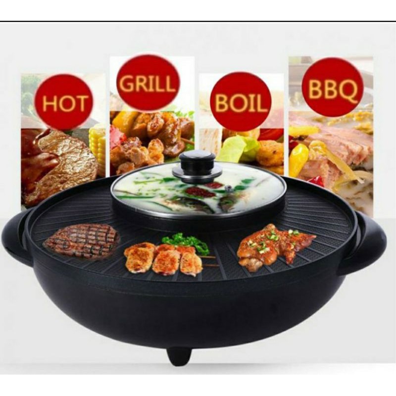 2 in1/Round Korean Pan/Bbq Korean Round/Suki Pan/Suki Hot Pot | Shopee ...