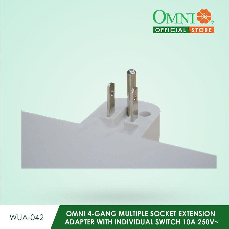 OMNI 4-Gang Multiple Socket Extension Adapter with Individual Switch ...