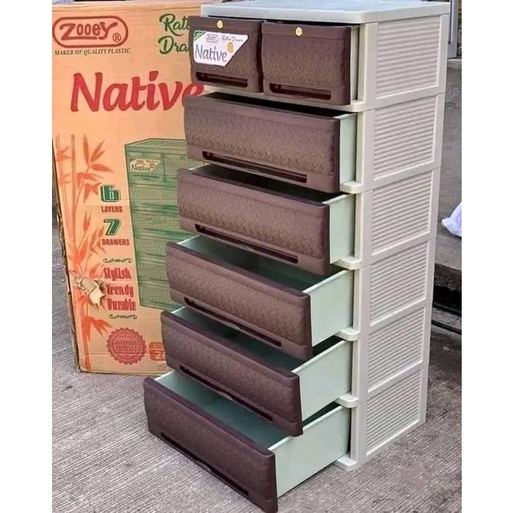 Zooey Native Rattan Drawer 6 Layer & 5 Layer | Shopee Philippines