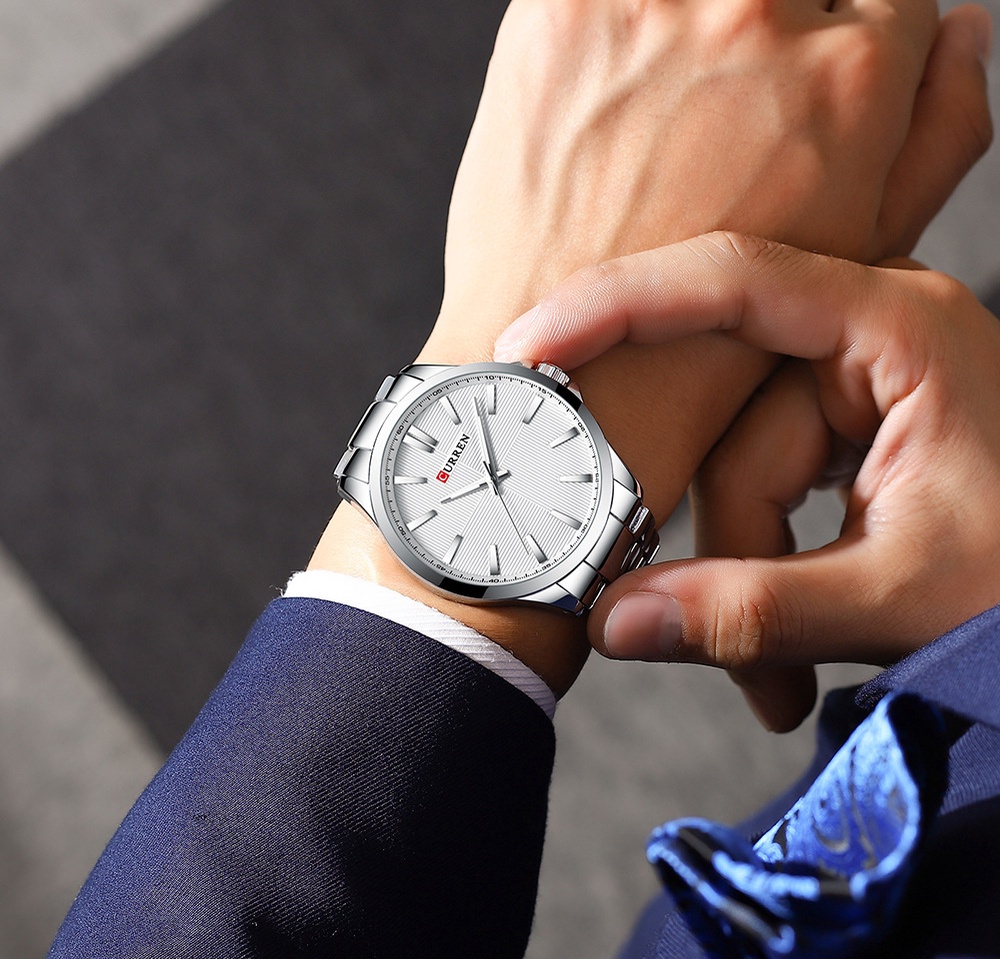 CURREN Men Watches Fashion Luxury Stainless Steel Band Causal Business ...