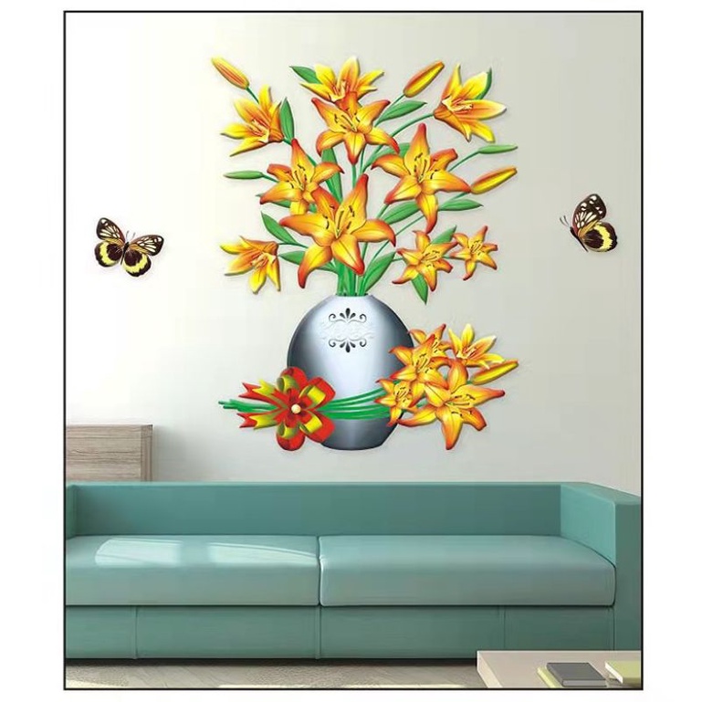shopee 3D wall sticker self-adhesive living room glass door sticker ...