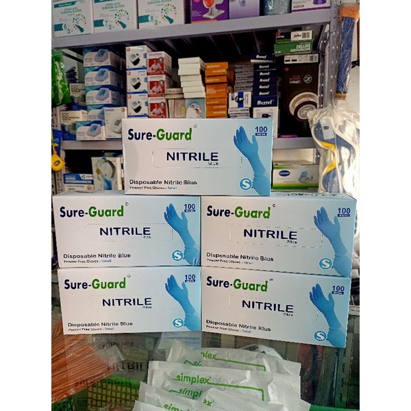 Nitrile Gloves Blue Small - SURE-GUARD 100 Pcs. | Shopee Philippines
