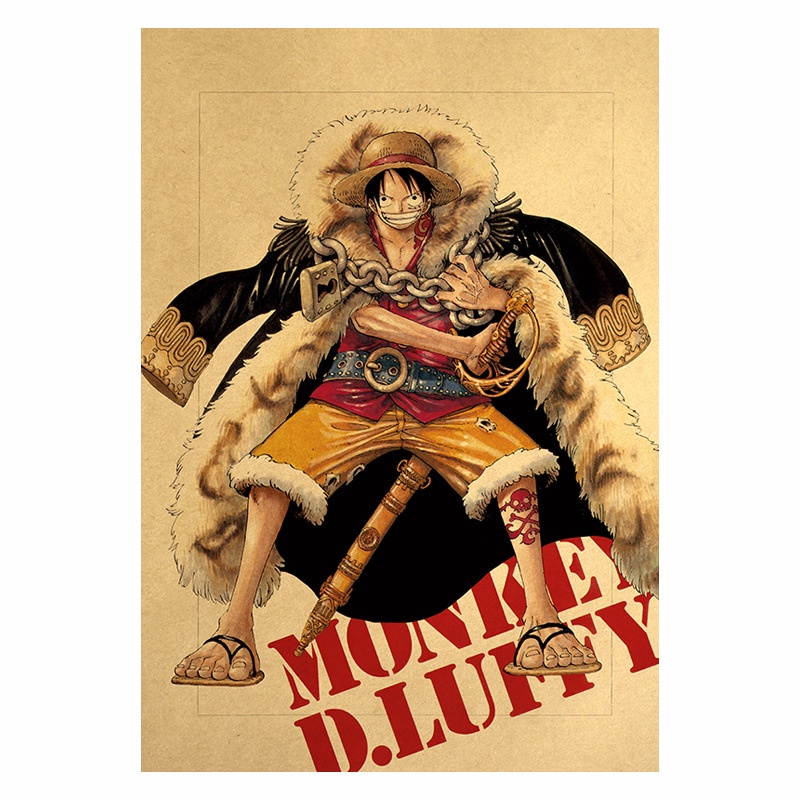 One Piece Poster Custom Crafts Anime Cow Retro Poster Bar Cafe ...