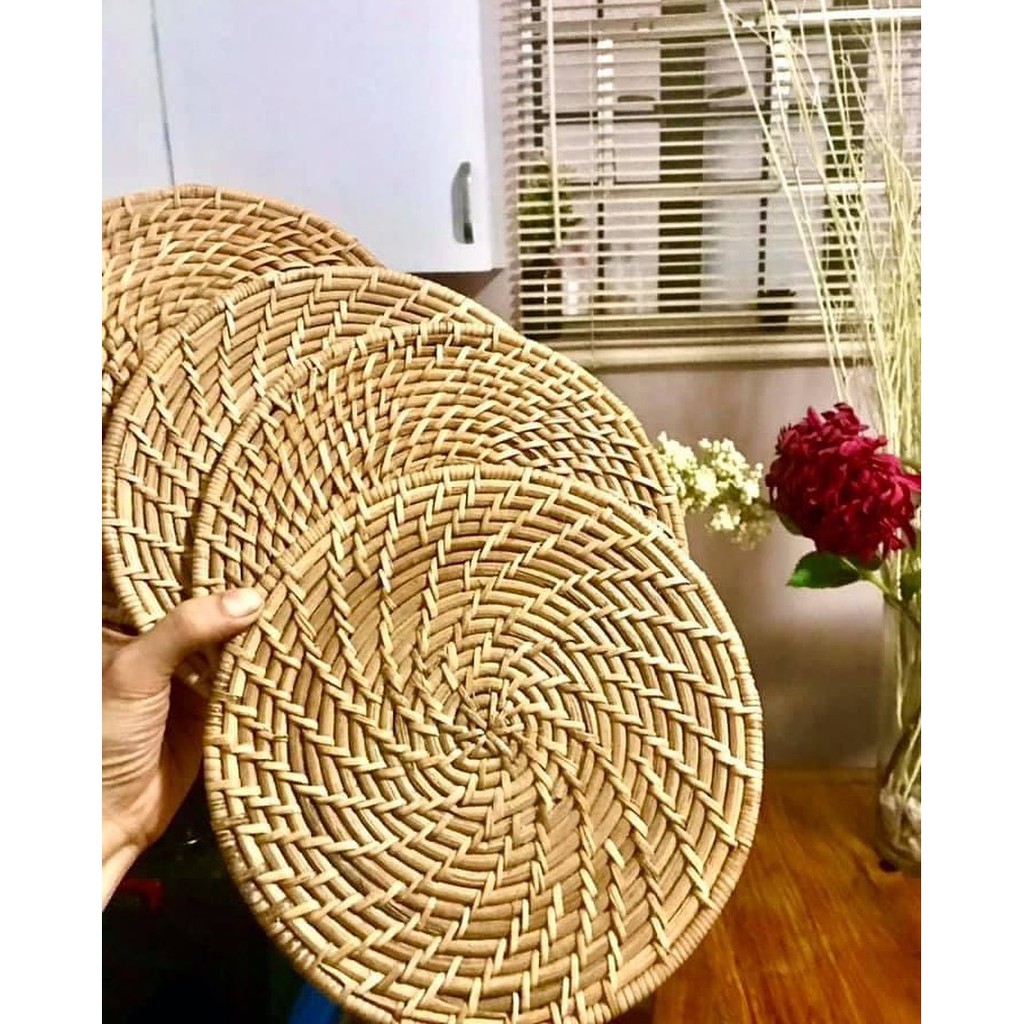 Ilokana Handicrafts Natural Rattan Woven Placemat Native Houseware ...