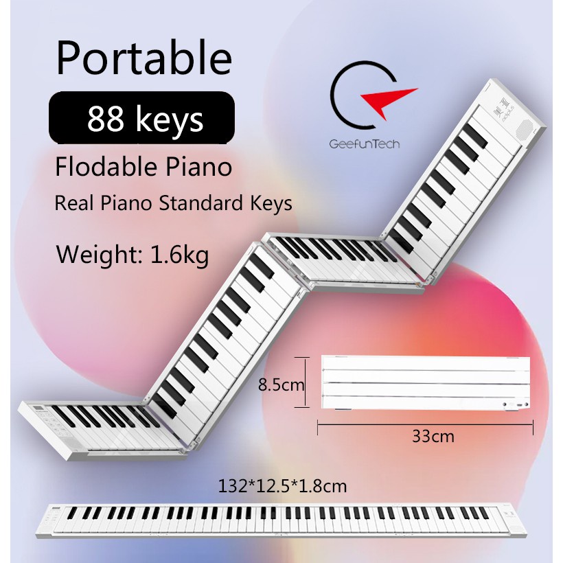 ☂Foldable Electric Piano 88-Key Portable Half-Folding Professional ...