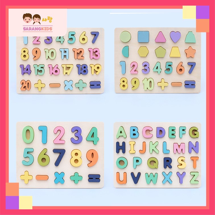 Kids Early Learning Montessori Wooden 123 ABC Alphabets Math Numbering ...