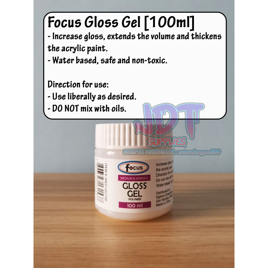 [100ml] Focus Medium & Varnish [Gloss Gel | White Gesso | Modeling ...