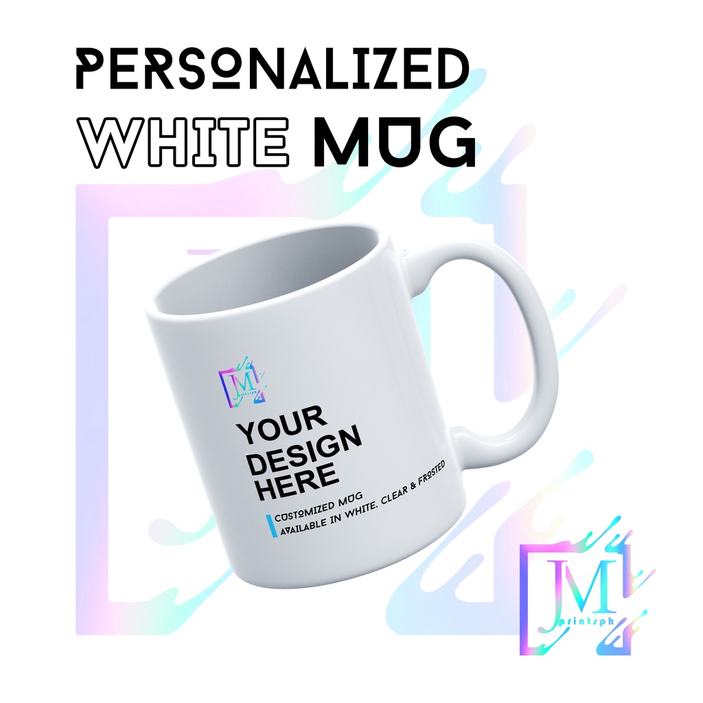 Customized/Personalized Ceramic White Mug - Coffee Drinkware | Shopee ...