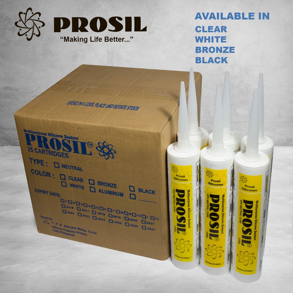 PROSIL Multipurpose Silicone Sealant 1Box 25Pcs | Shopee Philippines
