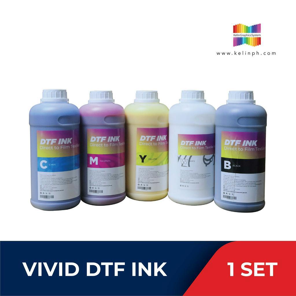 KGS Vivid DTF Textile Ink 1 Liter 4 Colors CMYK and White for DTF ...