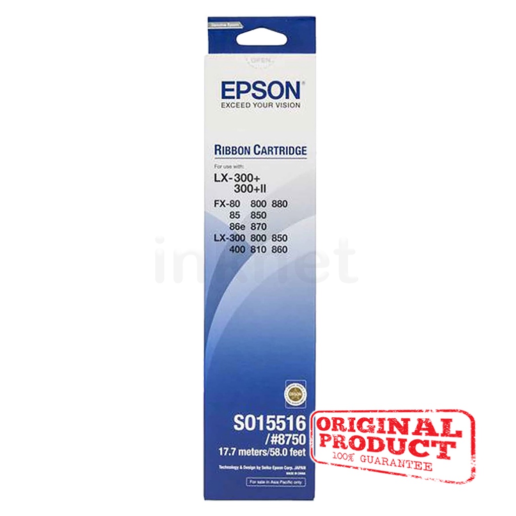Epson Original Ribbon Cartridge S015516 #8750 for LX-300/LX-300+/LX-300 ...