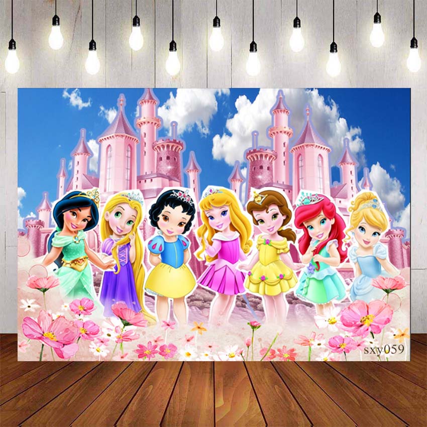 Cute Princess Backdrop For Photography Baby Shower Kids Pink Castle ...