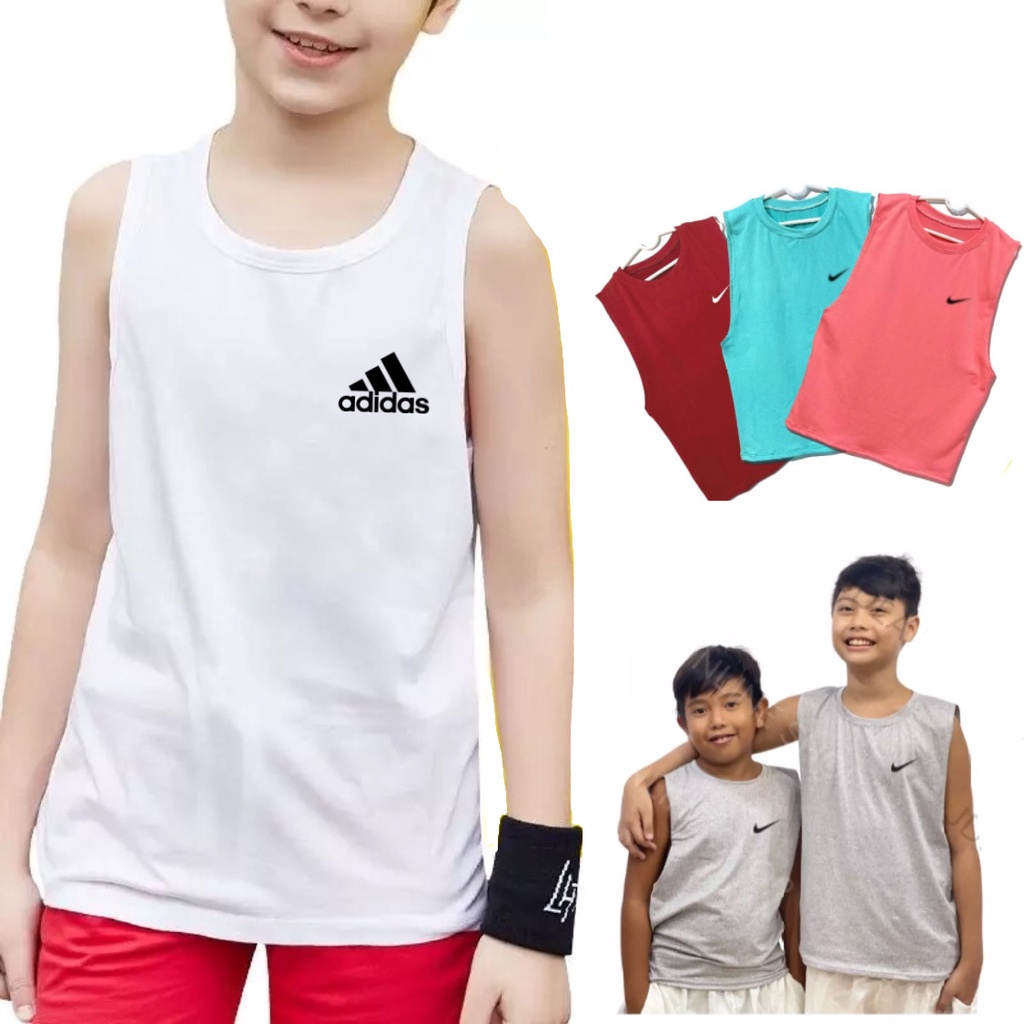 Kids Muscle Tee Sando Alangan Size Fits 7 - 12 year old | Shopee ...