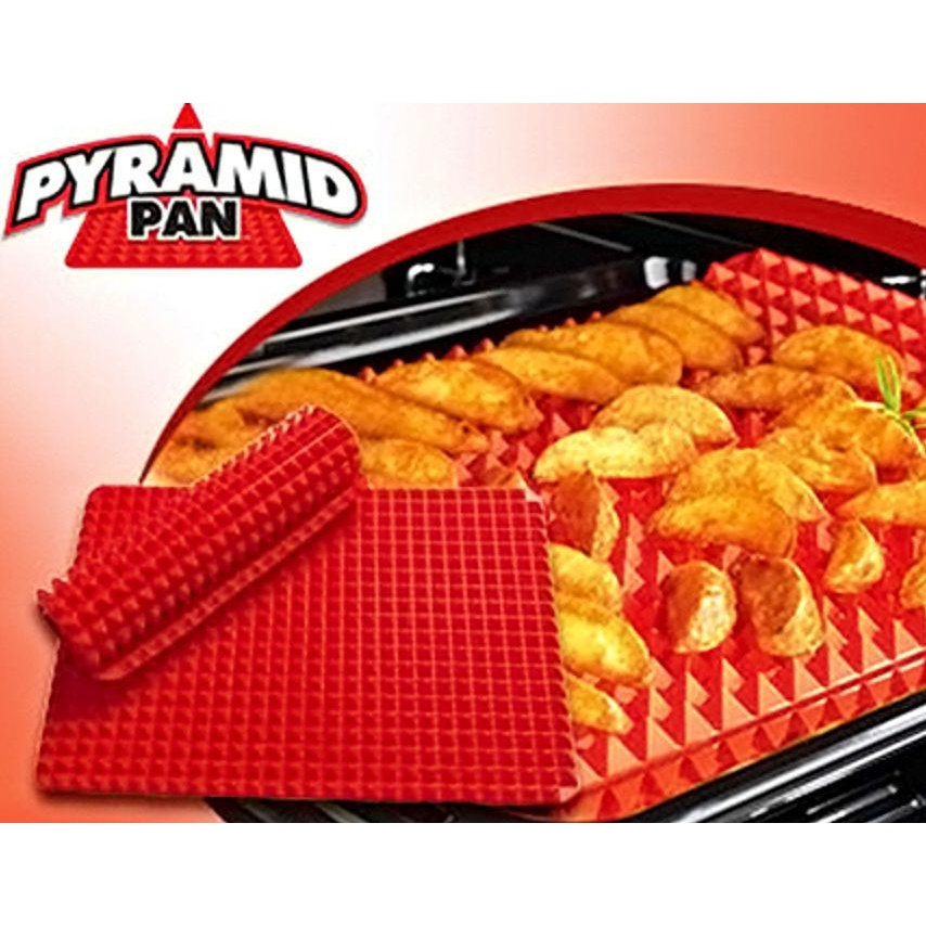 Pyramid Pan Non Stick Fat Reducing Silicone Baking Mat Oven Cooking ...