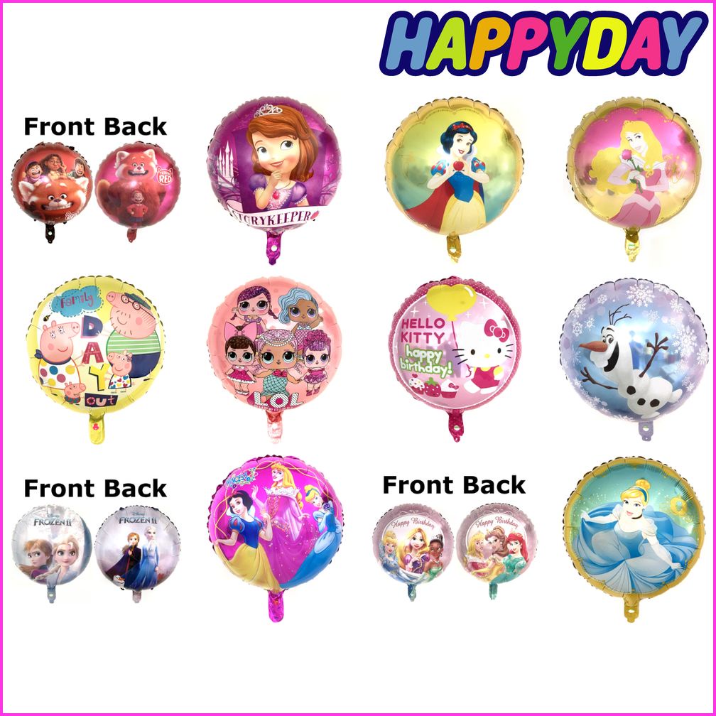 5pcs Character Princess Kuromi Frozen Peppa Cat Dogs Themed Foil ...