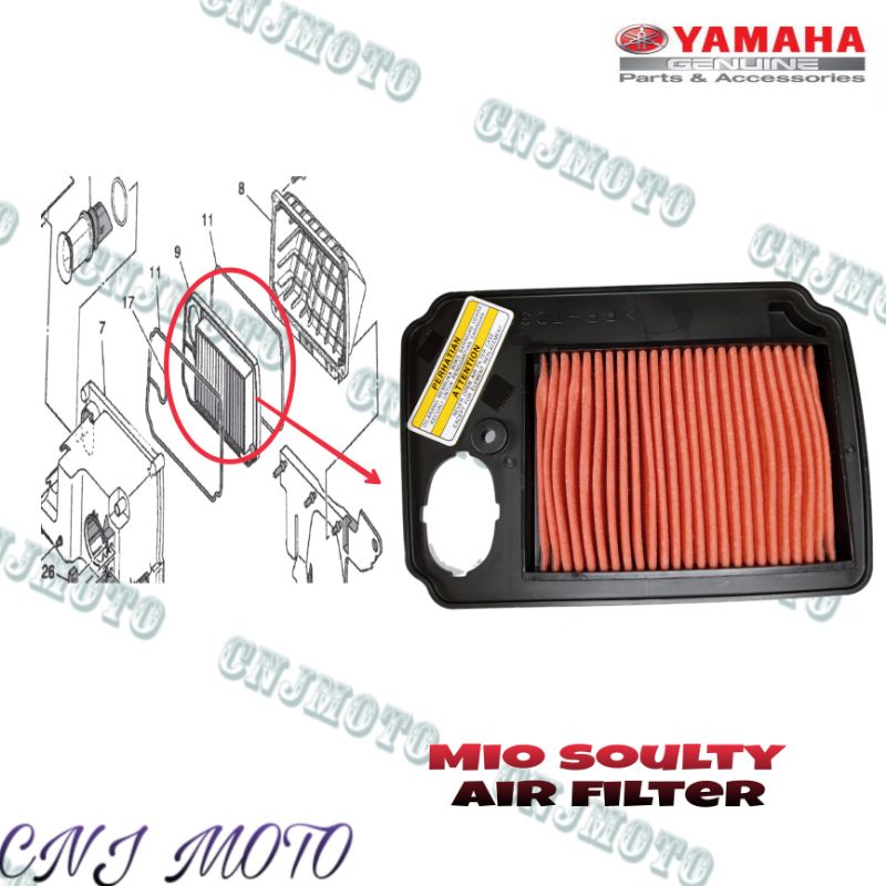 AIR FILTER (MIO SOULTY) GENUINE | Shopee Philippines