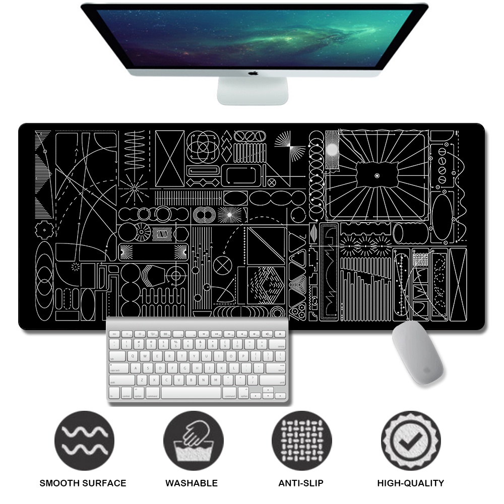 Minimals Collection Mouse Pad White line Extended Mousepad Large Gaming ...