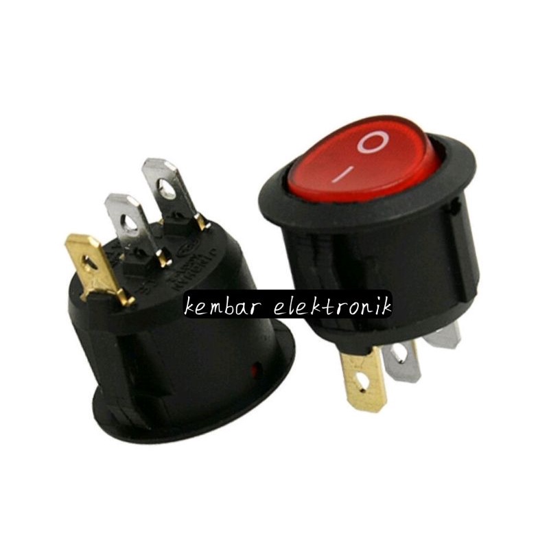 MERAH Switch 6A 250V RED Light Switch ON OFF SPST 22mm 3 Pin | Shopee ...