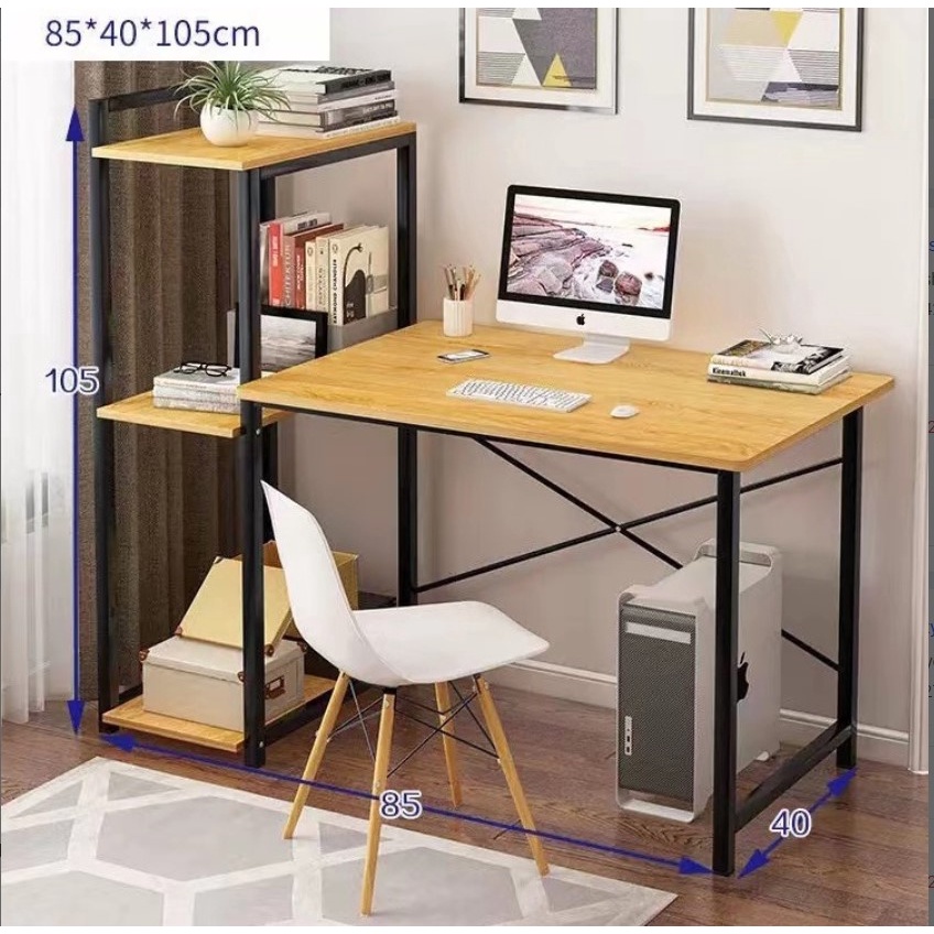Computer Desk Bookshelf Combination Table Office Study Working Space ...