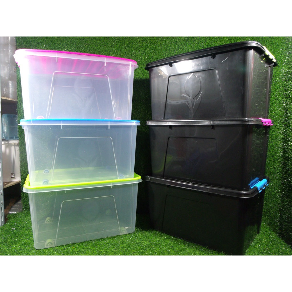 #9830 Unibox 40Liters Storage Box (Black Color) | Shopee Philippines