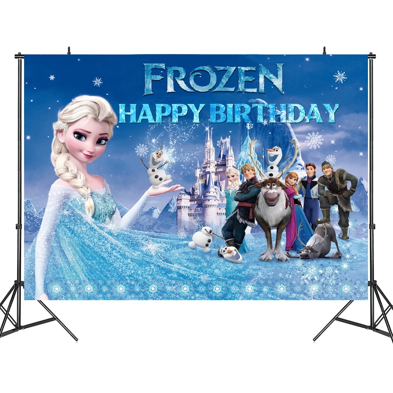 Disney Frozen 2 Party Backdrop Stand Photobooth Backdrop Cloth Children ...