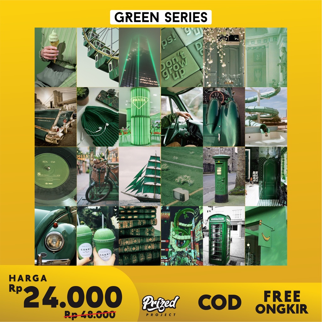 Aesthetic Poster | Aesthetic Poster | Poster | Green Poster Fill 24 Pcs ...