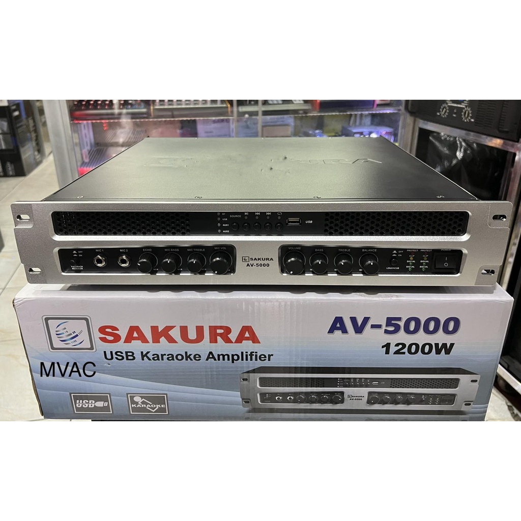 Sakura AV-5000 USB Karaoke Amplifier ( 1200 Watts x 2 ) | Shopee Philippines