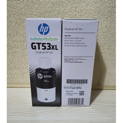 Genuine HP GT53XL Ink 135ml (Black) for GT5800 | Ink Tank 110/300/400 ...