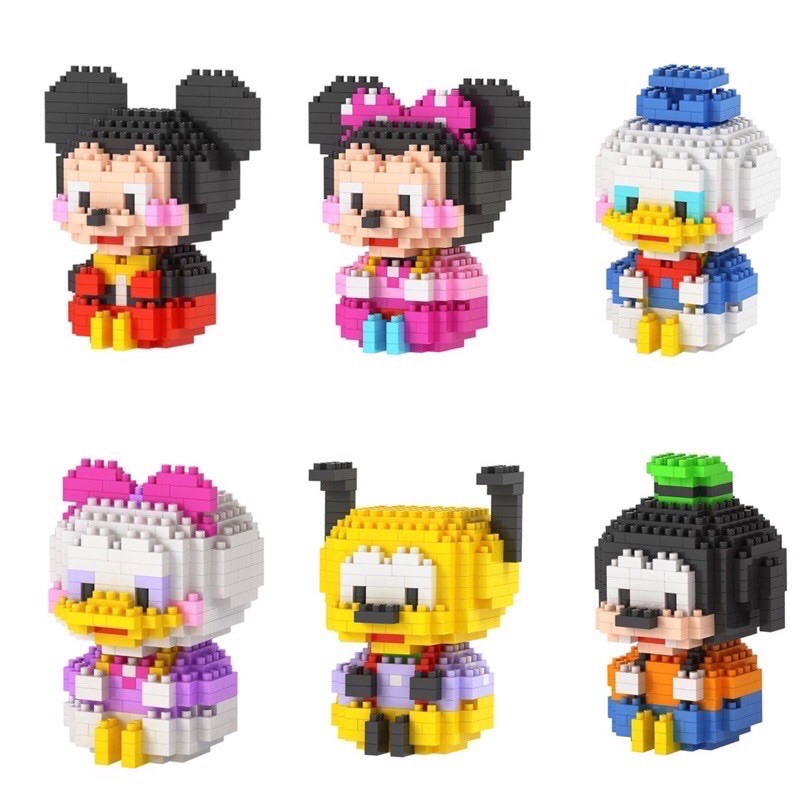 Disney Nano Building Blocks Mickey Minnie Goofy Pluto Donald Duck Daisy ...