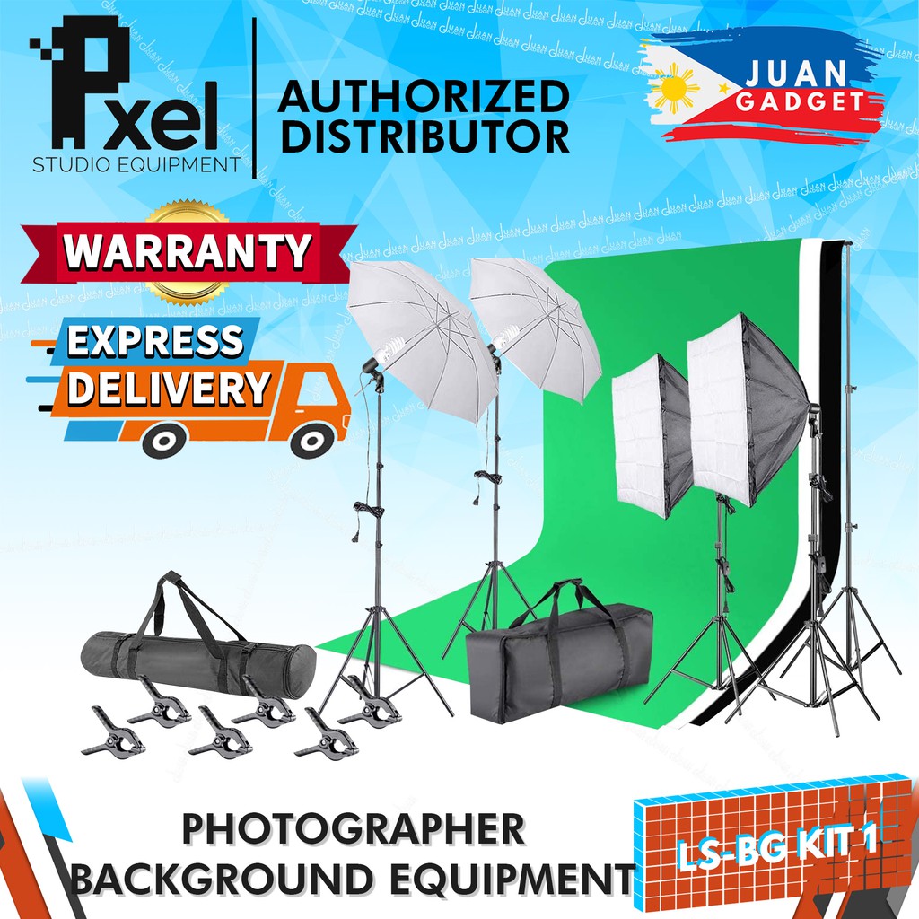 Pxel LS-BG KIT 1 Photographer Studio Set, Background, Lighting, Softbox ...
